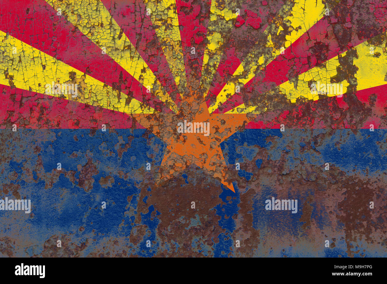 Arizona state grunge flag, United States of America Stock Photo - Alamy