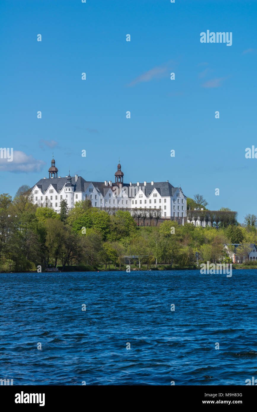 Plön Lake and Plön Castle, 17th century, country town of Plön ...