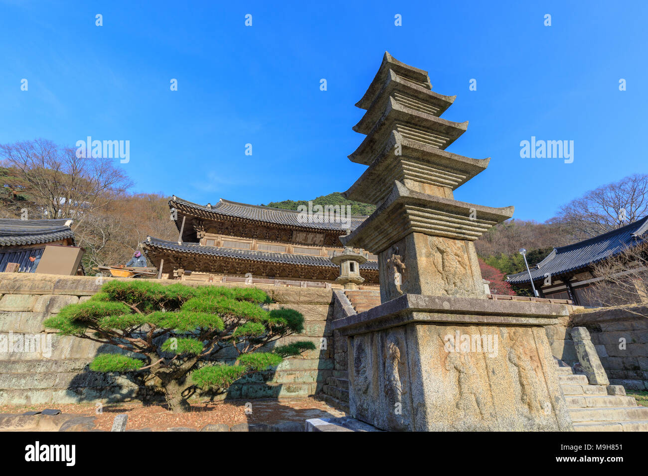 Gurye, South Korea - March 26, 2018 : Scenery of Hwaeomsa Temple, which ...