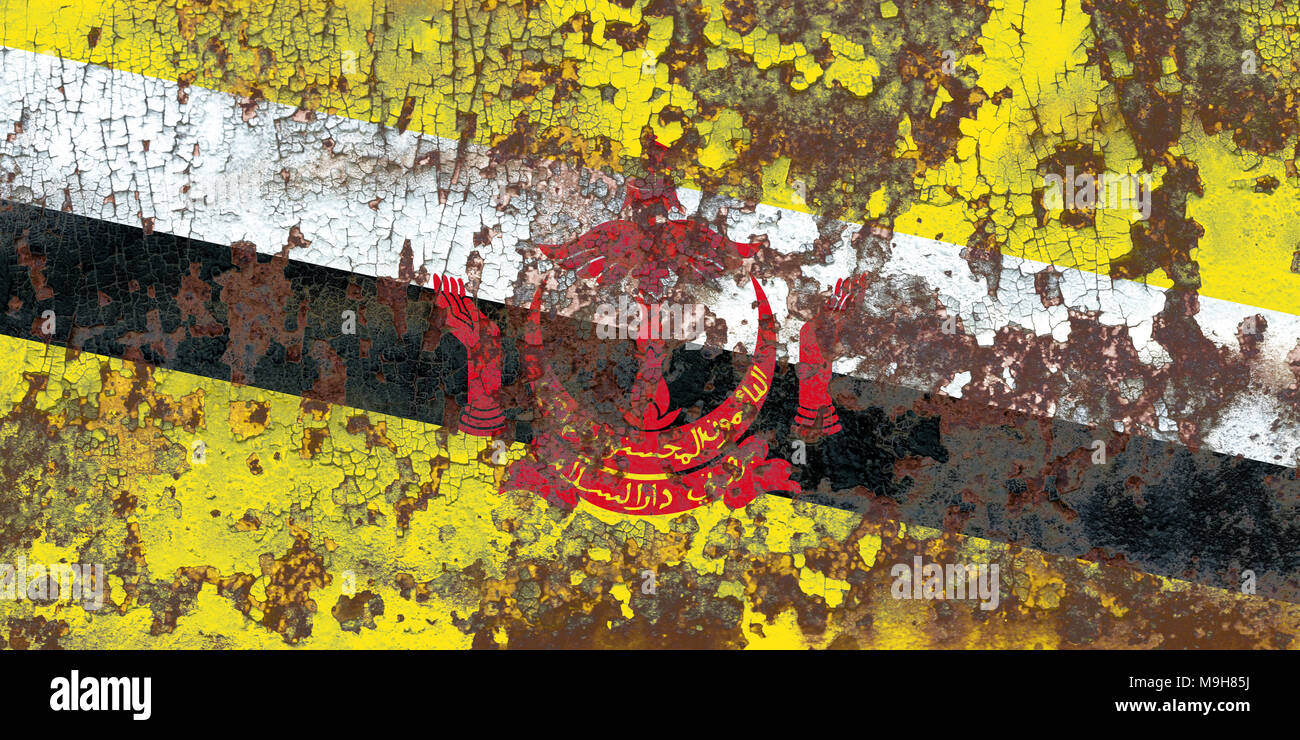 Old Brunei grunge background flag Stock Photo - Alamy