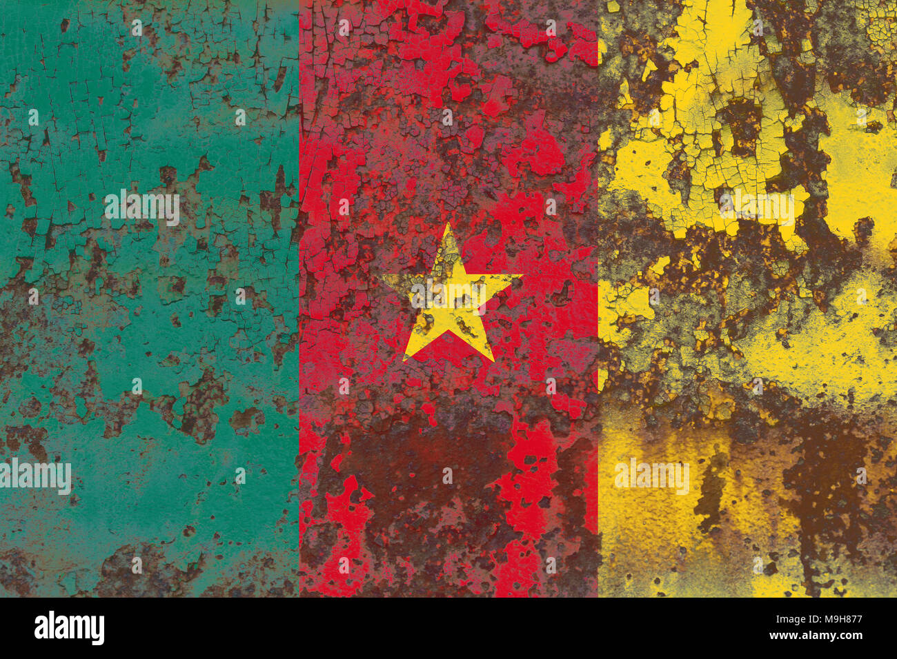 Old Cameroon grunge background flag Stock Photo - Alamy