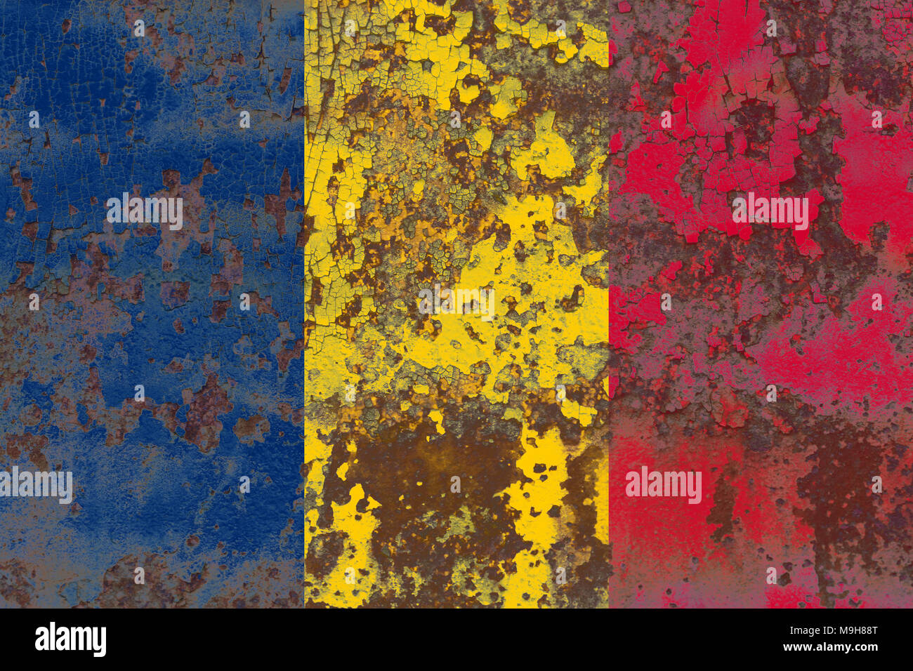 Old Chad grunge background flag Stock Photo - Alamy