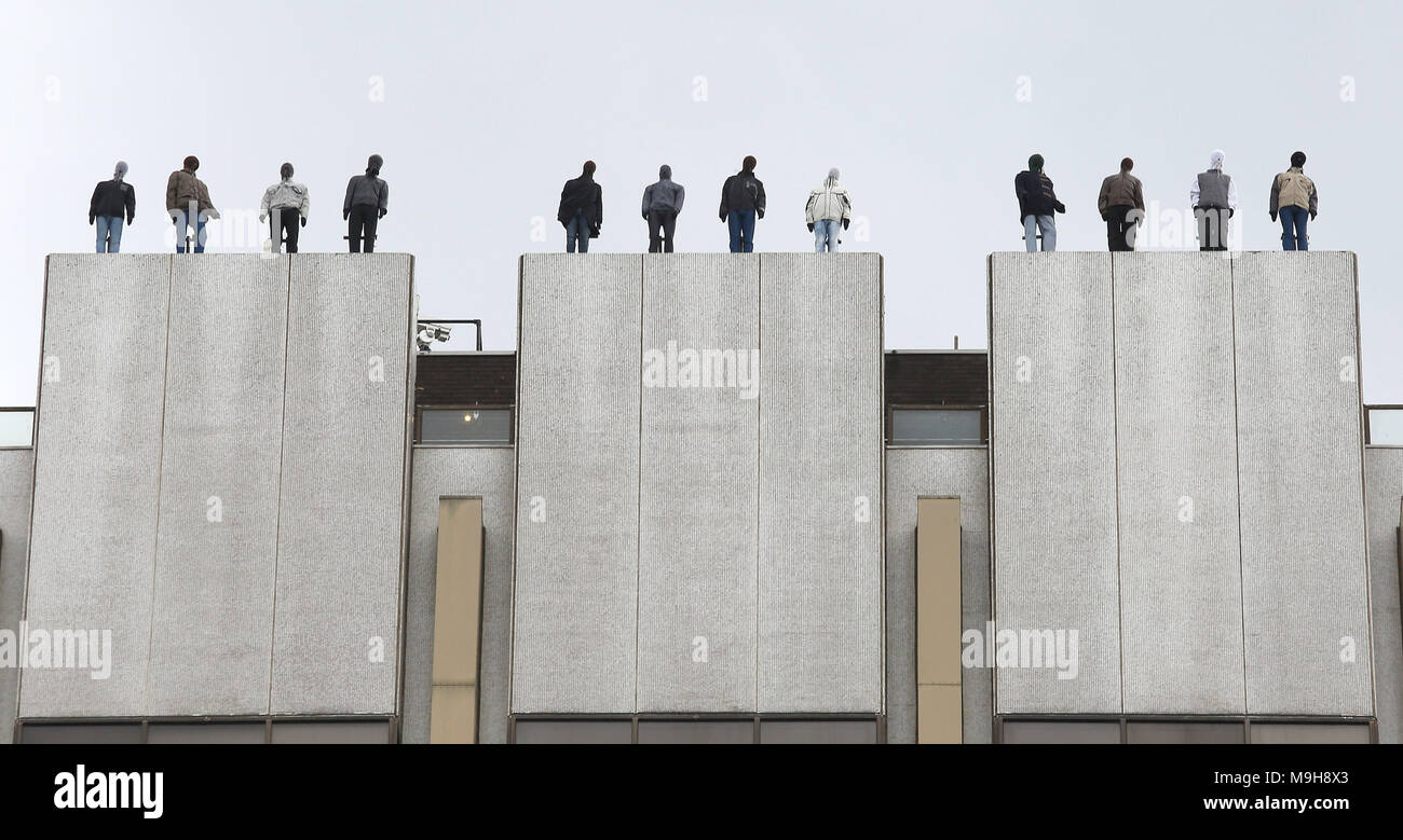 The sculptures of 84 men, made by American artist Mark Jenkins and his ...