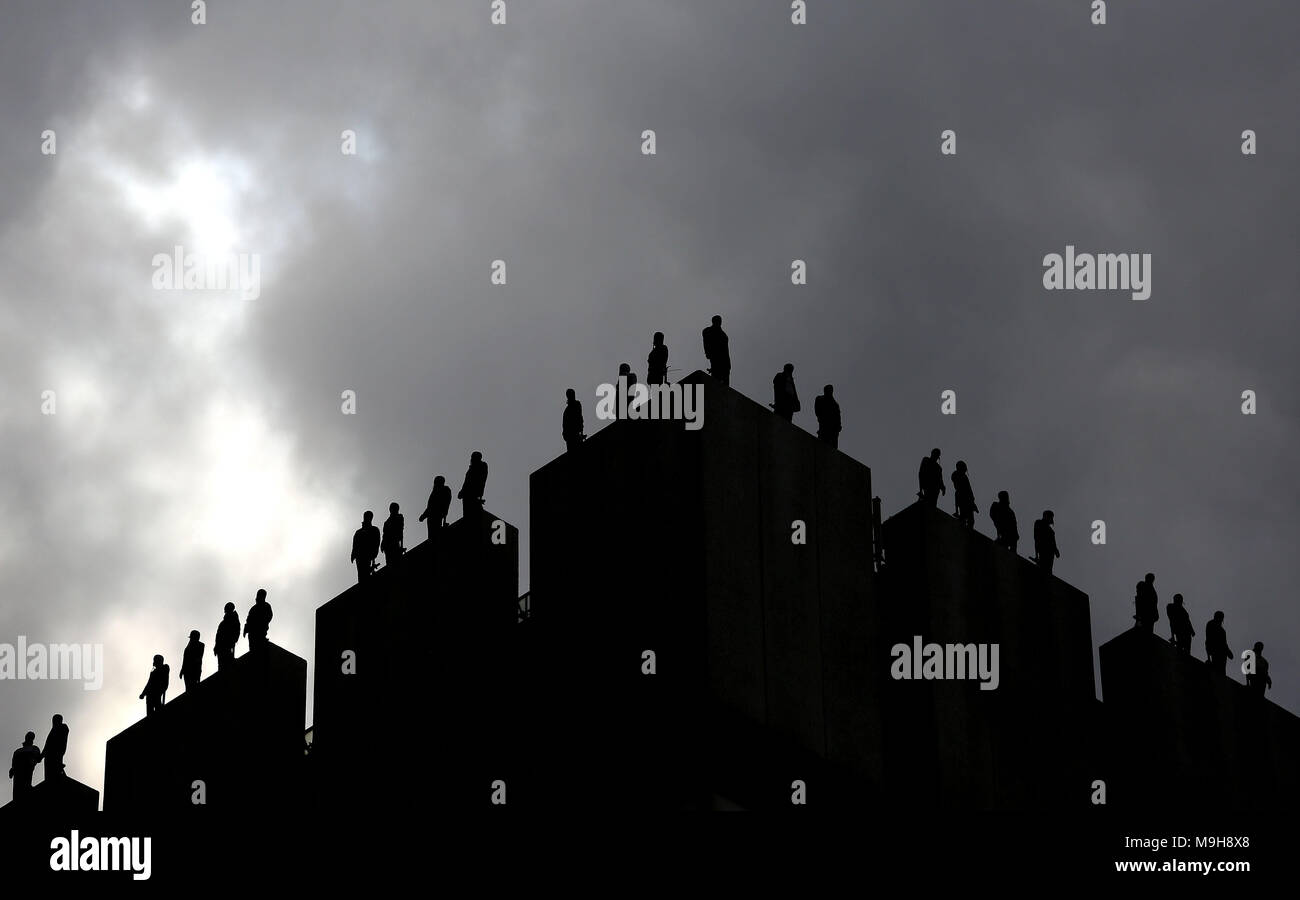 The sculptures of 84 men, made by American artist Mark Jenkins and his ...