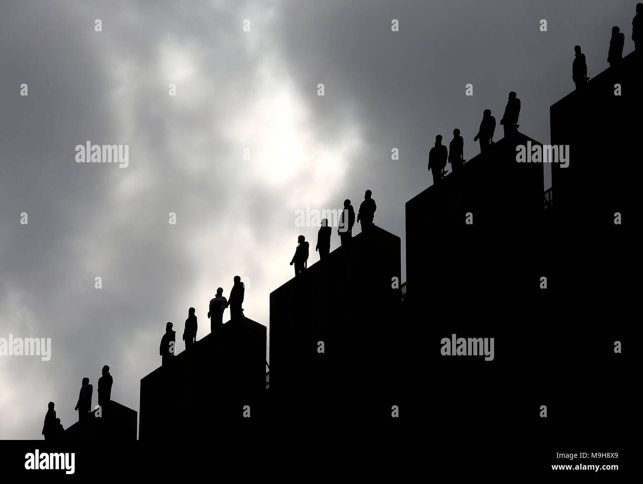 The sculptures of 84 men, made by American artist Mark Jenkins and his ...