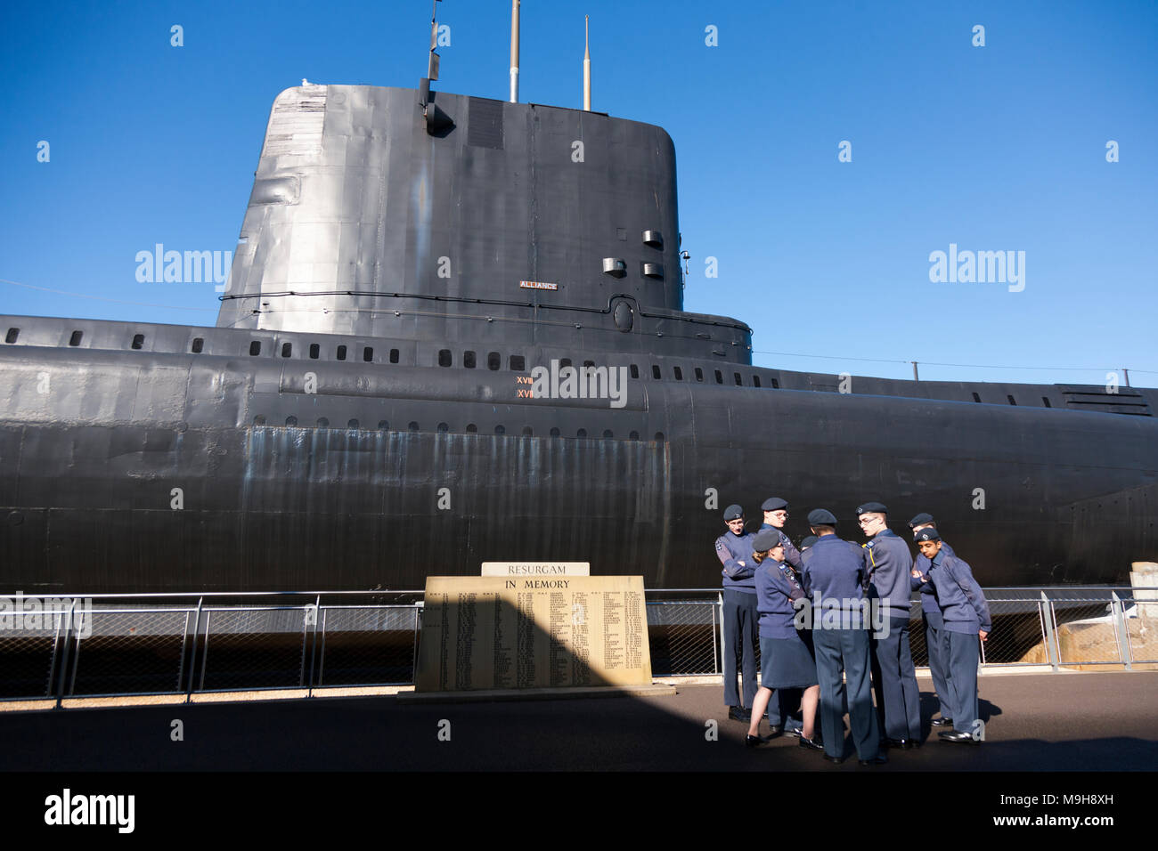 Sea Cadet corps / cadets with HMS Alliance, Royal Navy A class ...