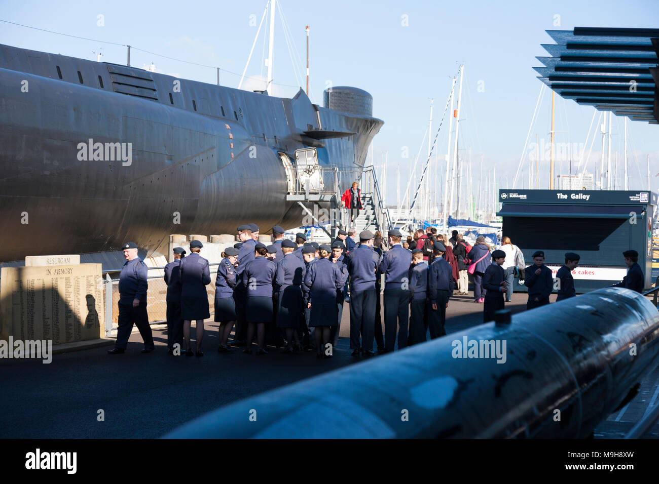 Sea Cadet corps / cadets with HMS Alliance, Royal Navy A class ...