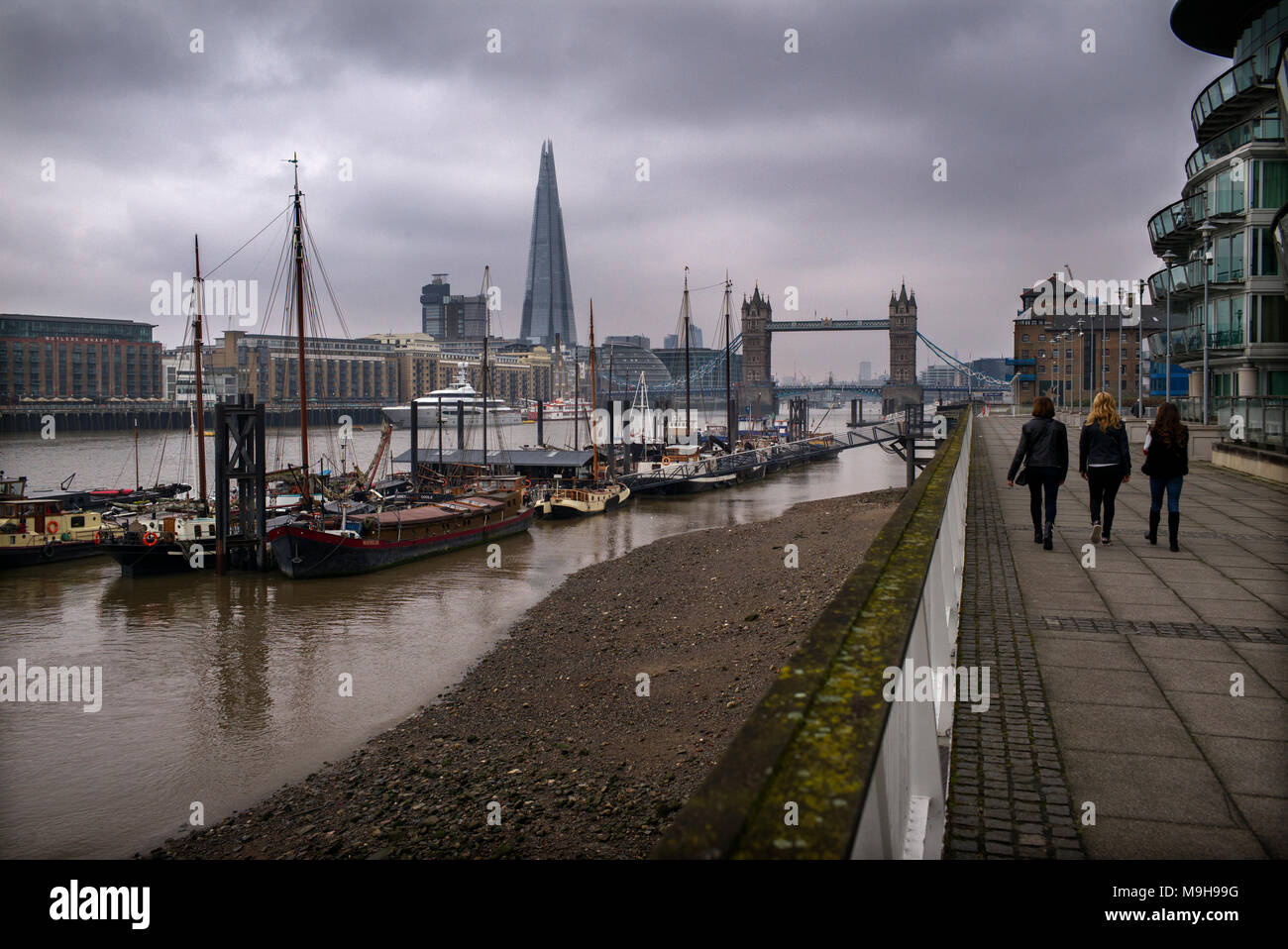 Tower Bridge and the River Thames view showing The Shard photographed ...