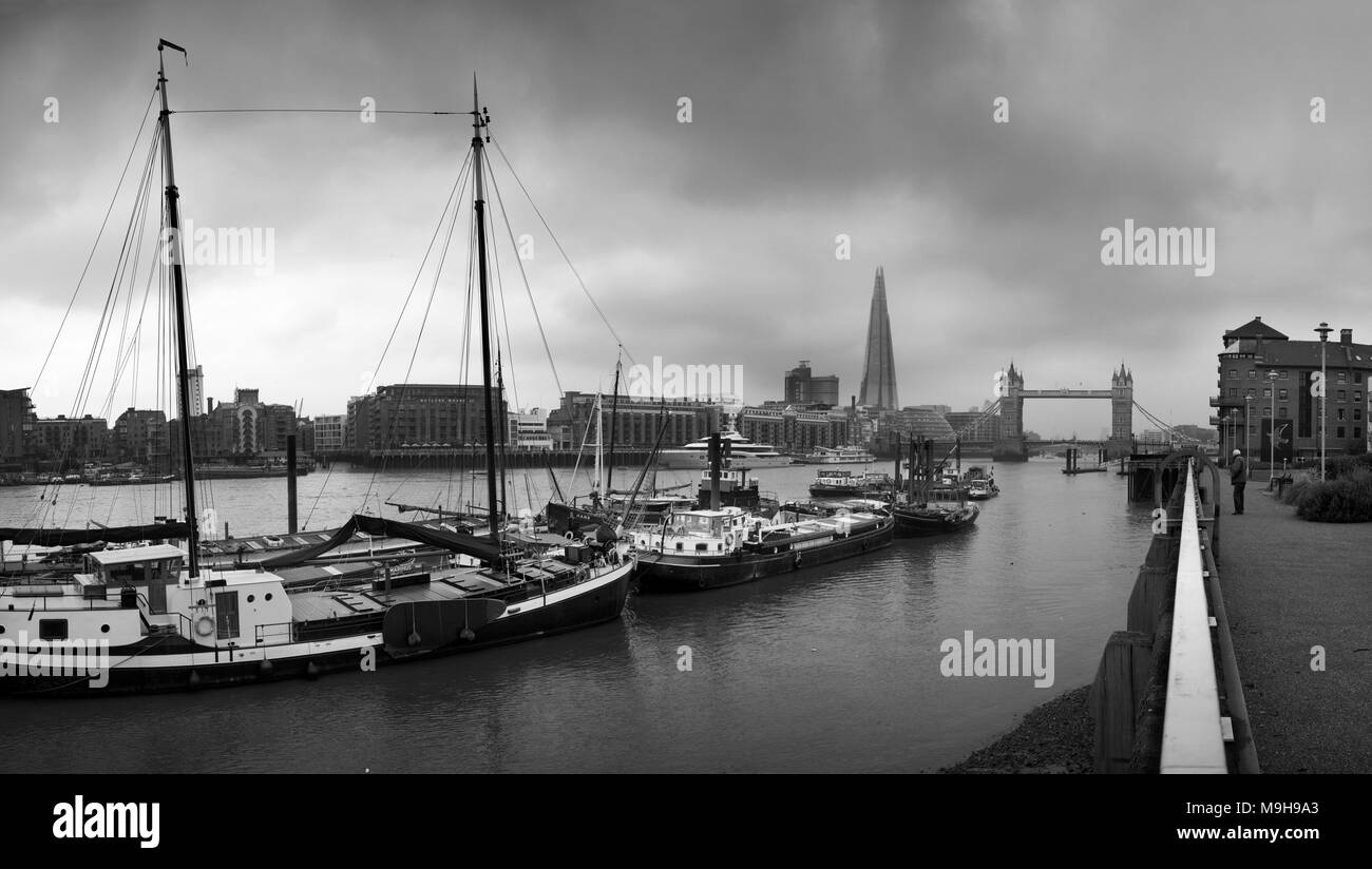 Tower Bridge and the River Thames view showing The Shard photographed ...