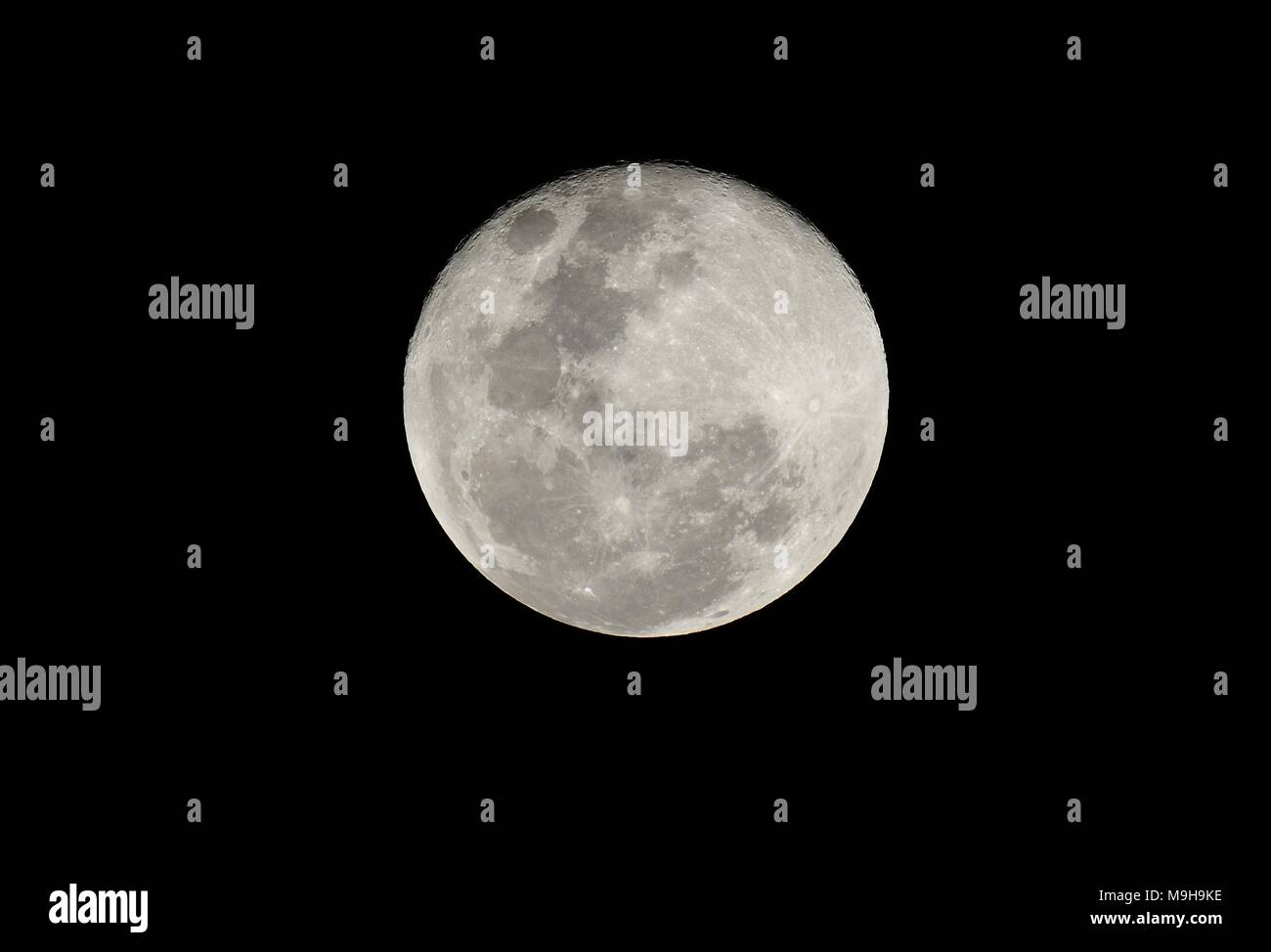 Night sky with full beautiful gray moon Stock Photo - Alamy