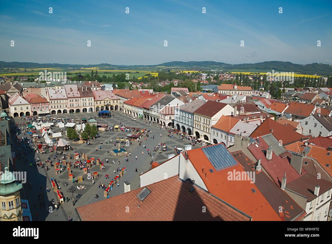 Town square on weekend Stock Photo - Alamy
