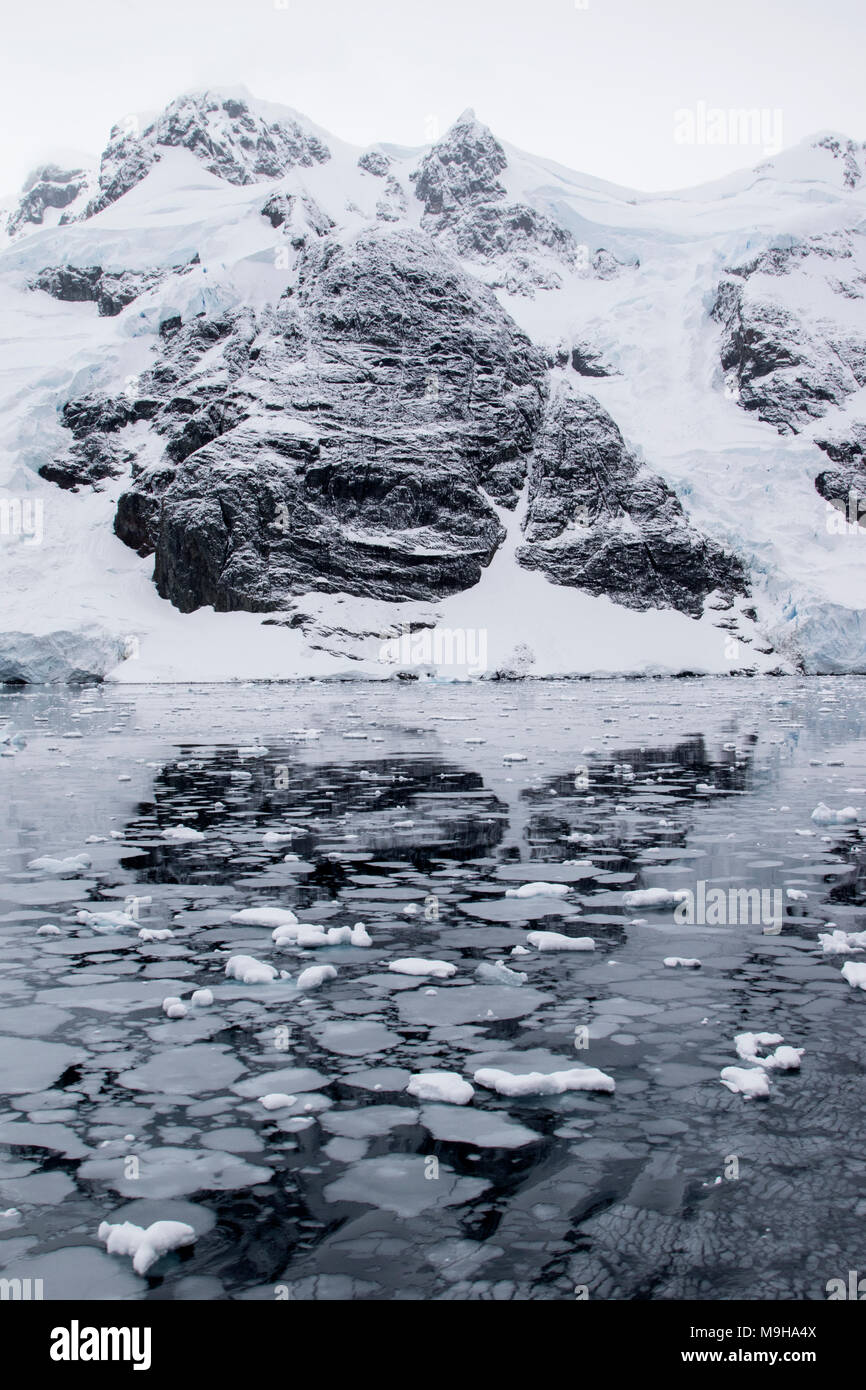 scenery at Hidden Inlet, Antarctica showing mountain and glacier ...