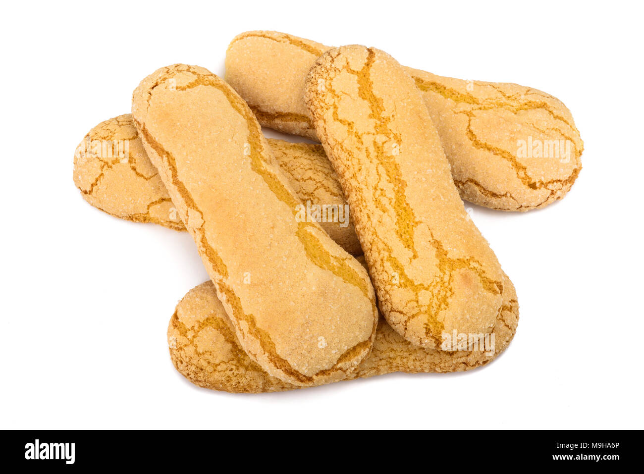 Italian cookie savoiardi isolated on white background Stock Photo - Alamy