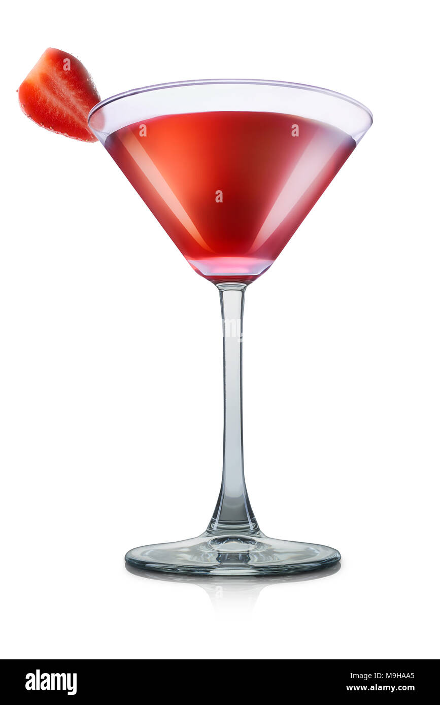 Cosmopolitan in martini glass isolated on white Stock Photo - Alamy