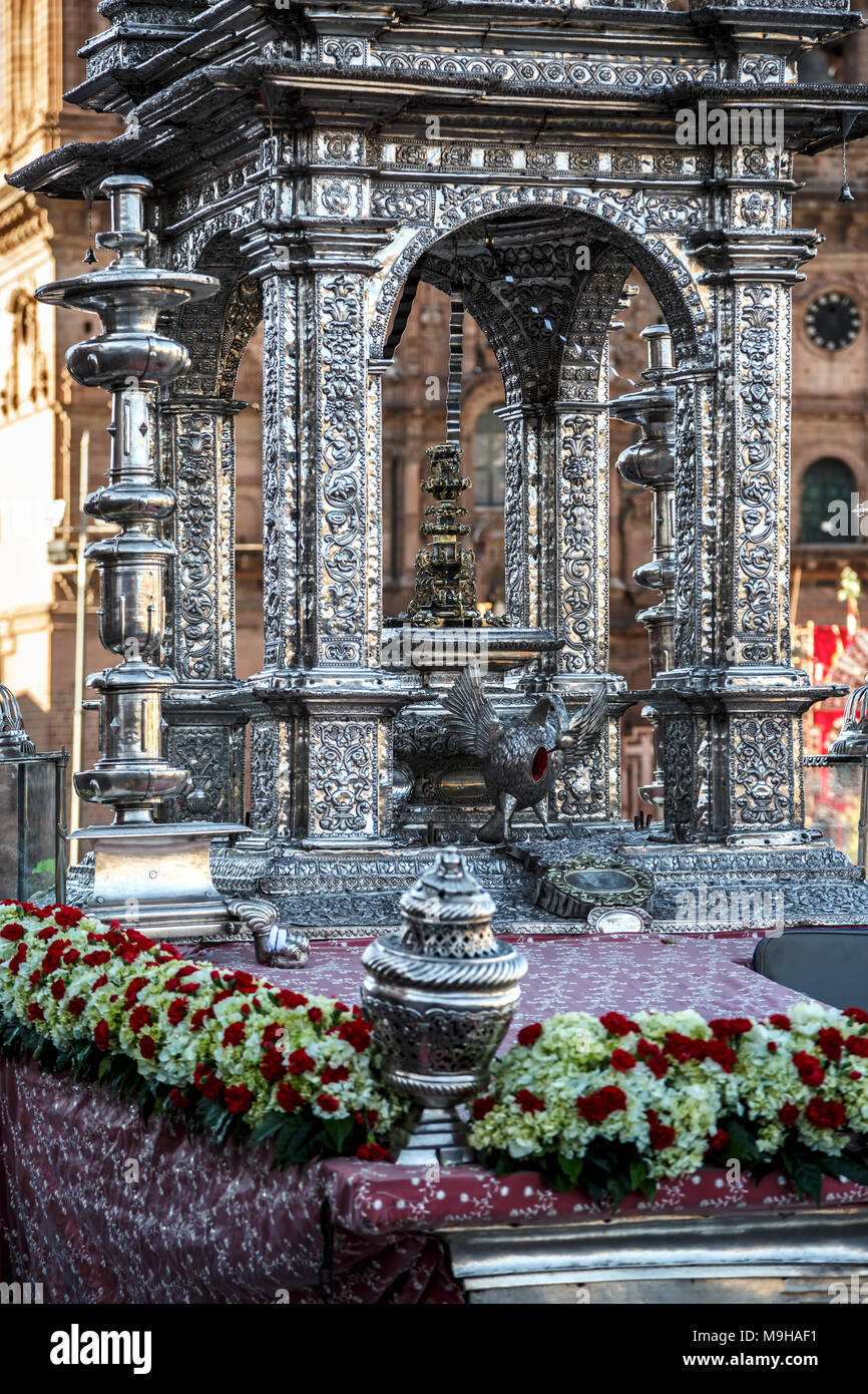 Silver Float, Corpus Christi Celebration, Cusco, Peru Stock Photo - Alamy