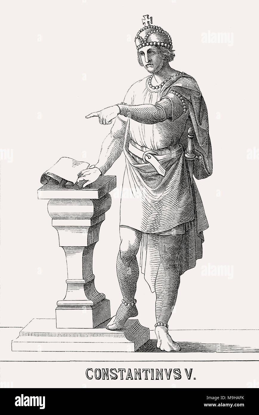 Constantine V, 718 - 775, Byzantine emperor from 741 to 775 Stock Photo ...