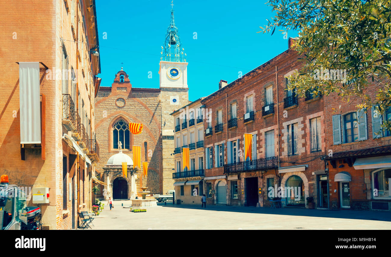 Image of stone gothic church in Perpignan historical monument of France ...