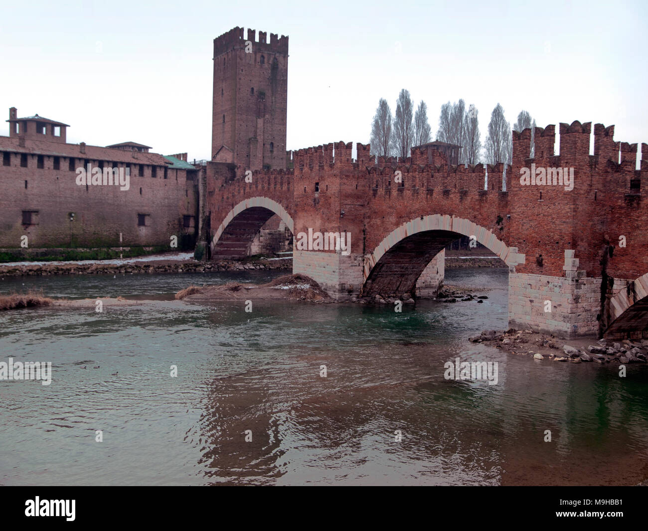The Castelvecchio and the Castelvecchio Bridge in Verona Stock Photo ...