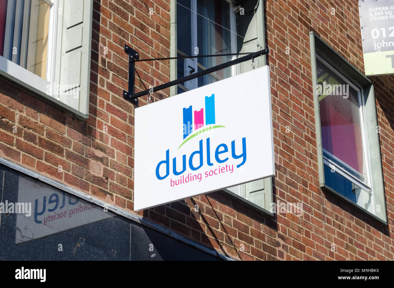 Sign above Stone Street, Dudley branch of Dudley Building Society Stock ...