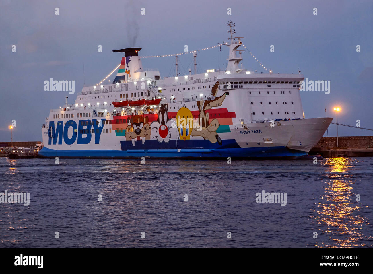 MOBY Ferries MOBY Zaza berthed in port of Bastia Corsica France Europe ...