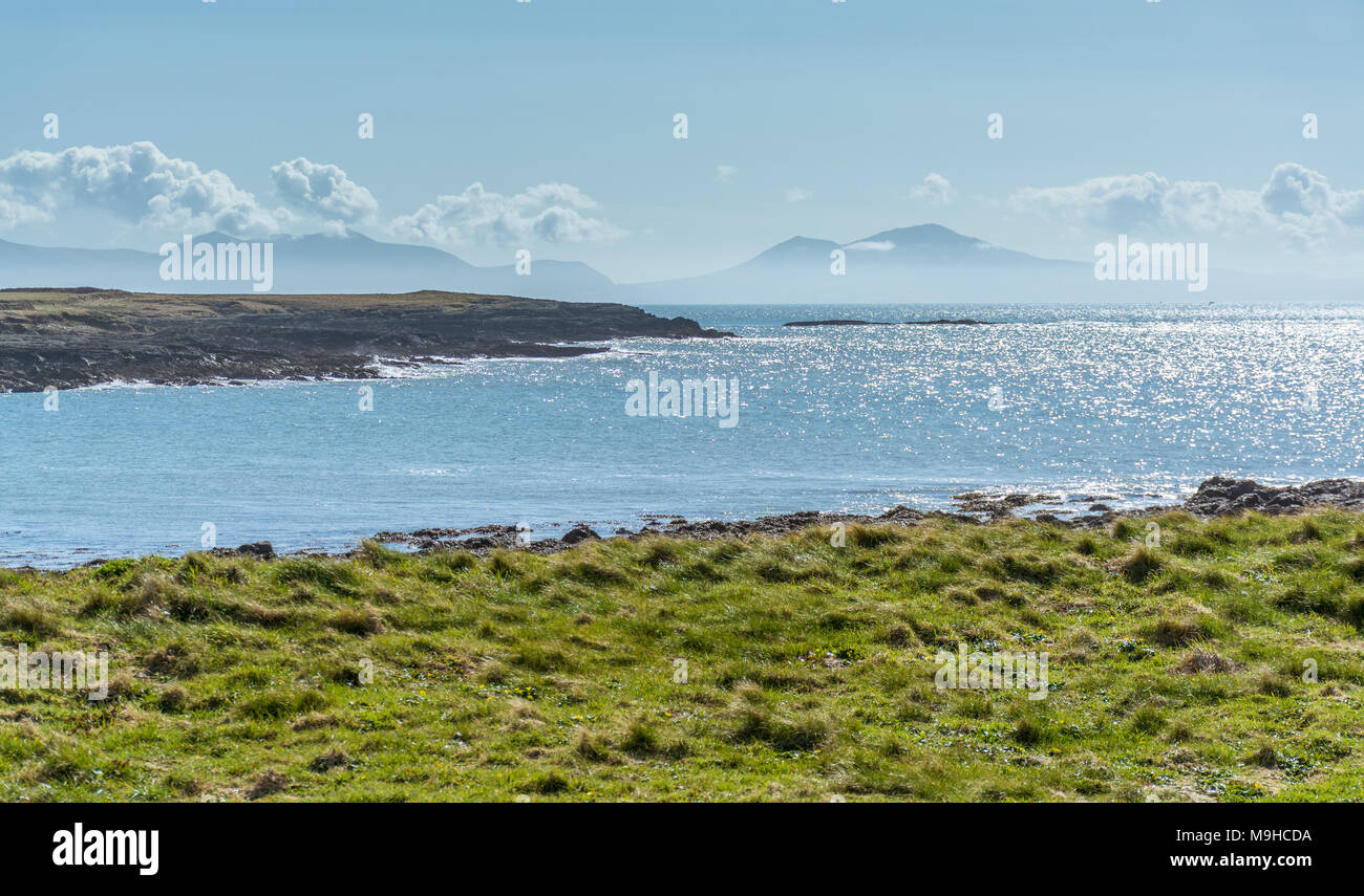 UK, Anglesey, Aberffraw. 25th March 2018. A view of Aberffraw bay and ...
