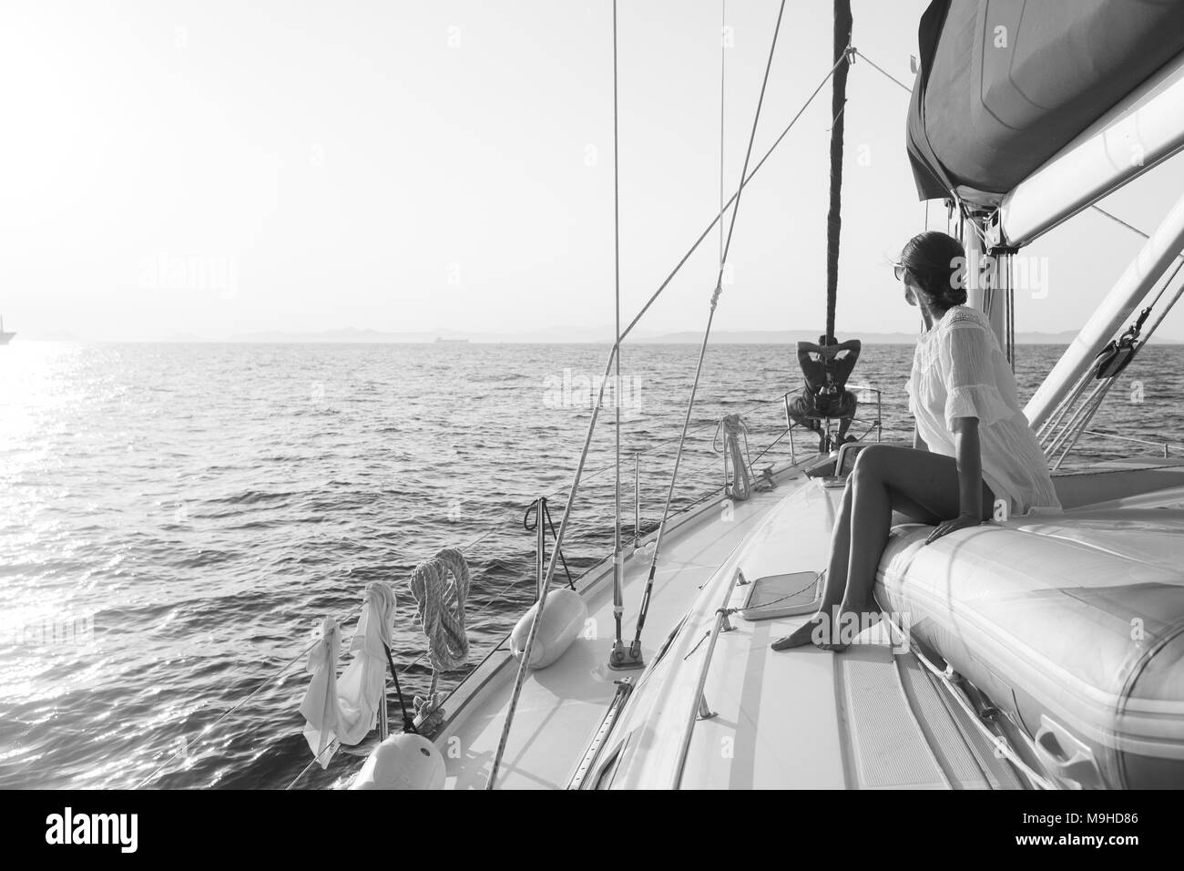 Sea panorama from island Black and White Stock Photos & Images - Alamy