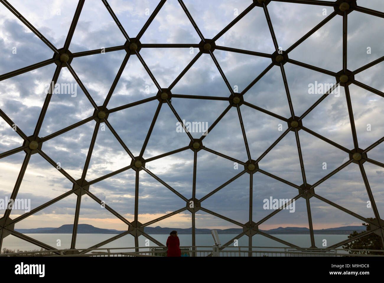 Lake Balaton view from Balatonboglar (Gombkilato), Hungary Stock Photo ...