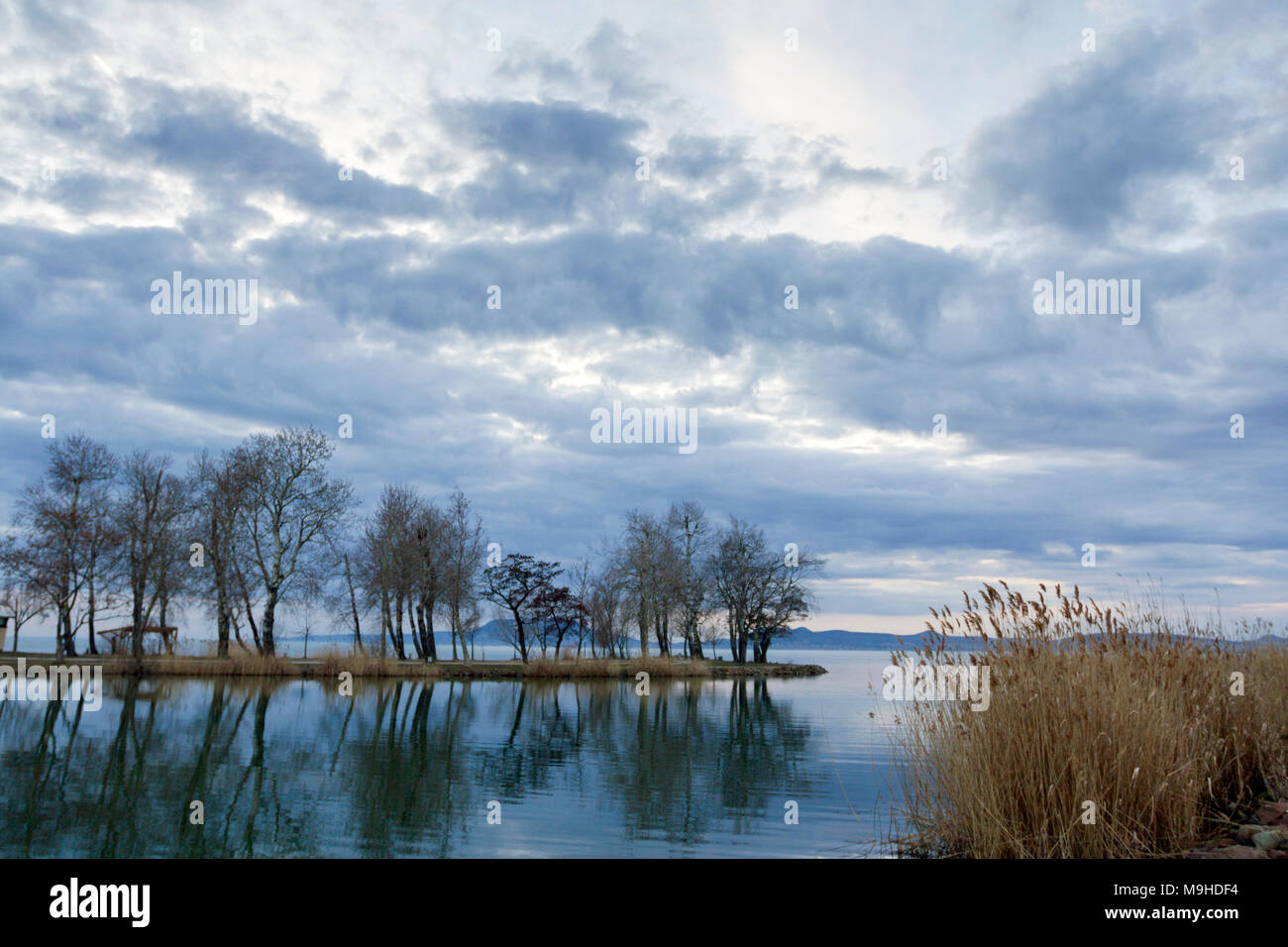 Lake Balaton view from the port of Balatonboglar, Hungary Stock Photo ...