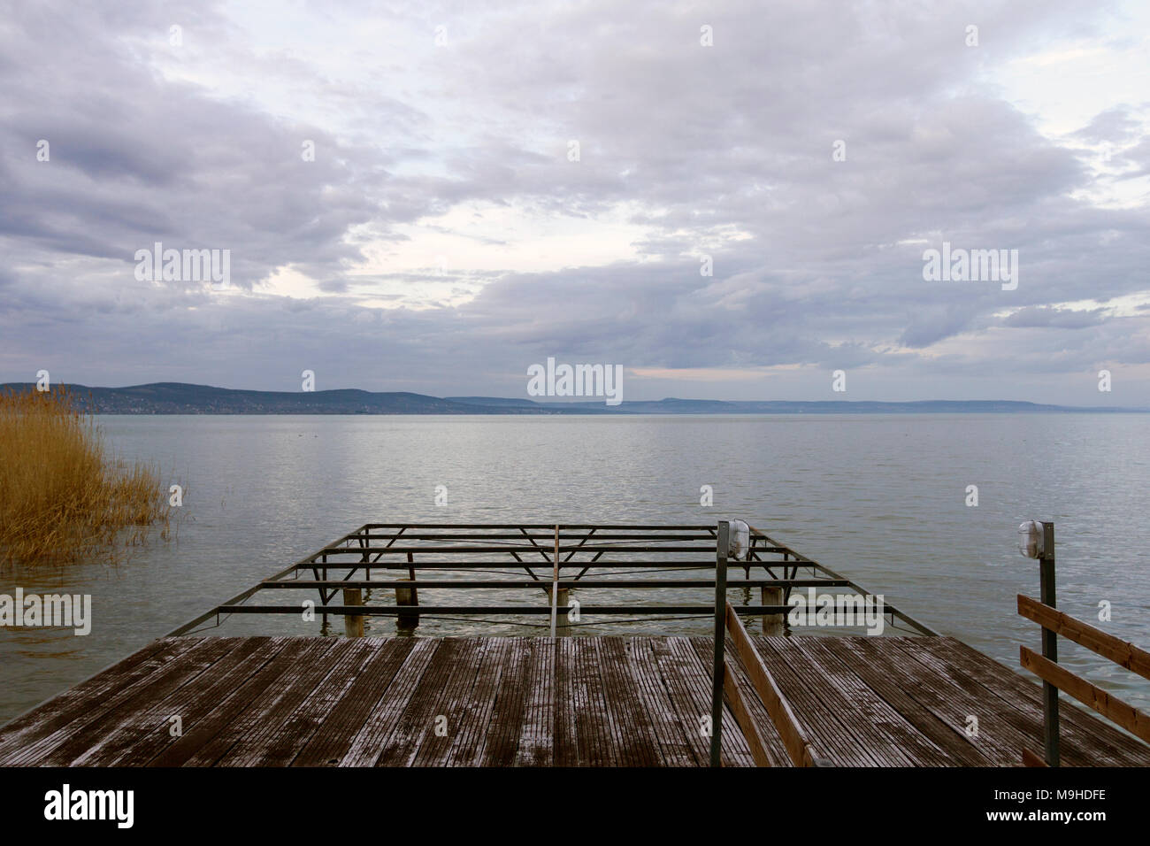 Lake Balaton view from the port of Balatonboglar, Hungary Stock Photo ...