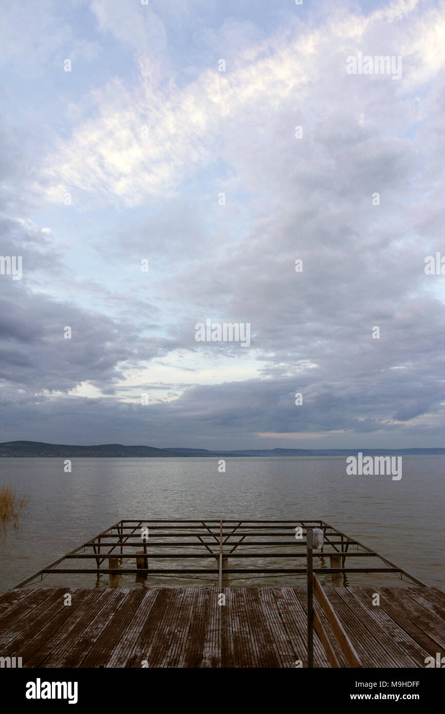 Lake Balaton view from the port of Balatonboglar, Hungary Stock Photo ...