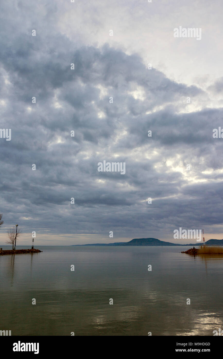 Lake Balaton view from the port of Balatonboglar, Hungary Stock Photo ...