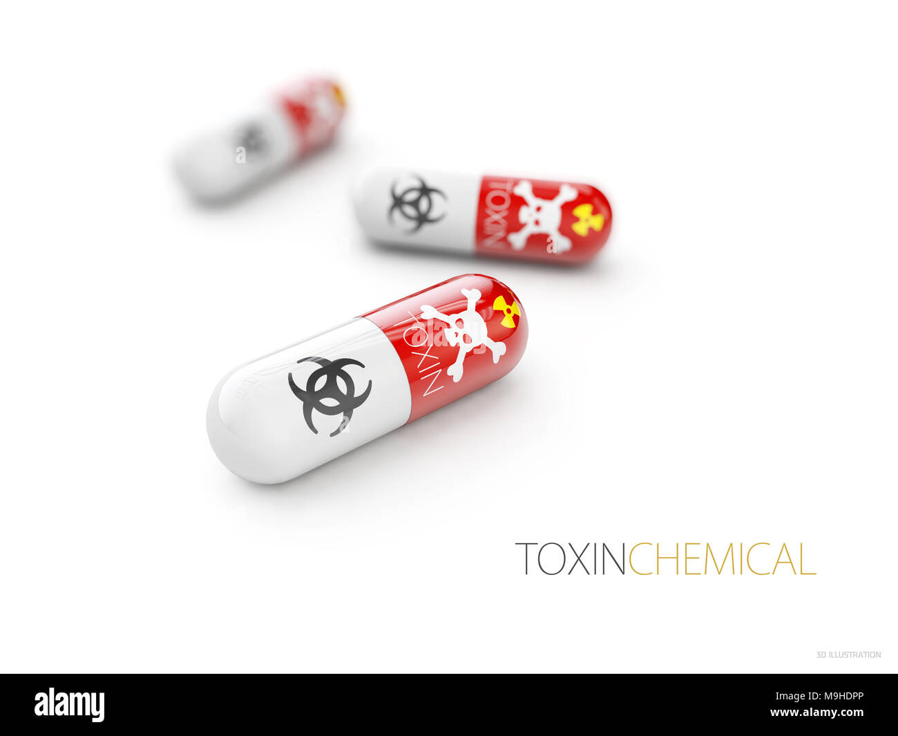 Pills named Toxin with a skull as the brand logo. It's a medical fake ...