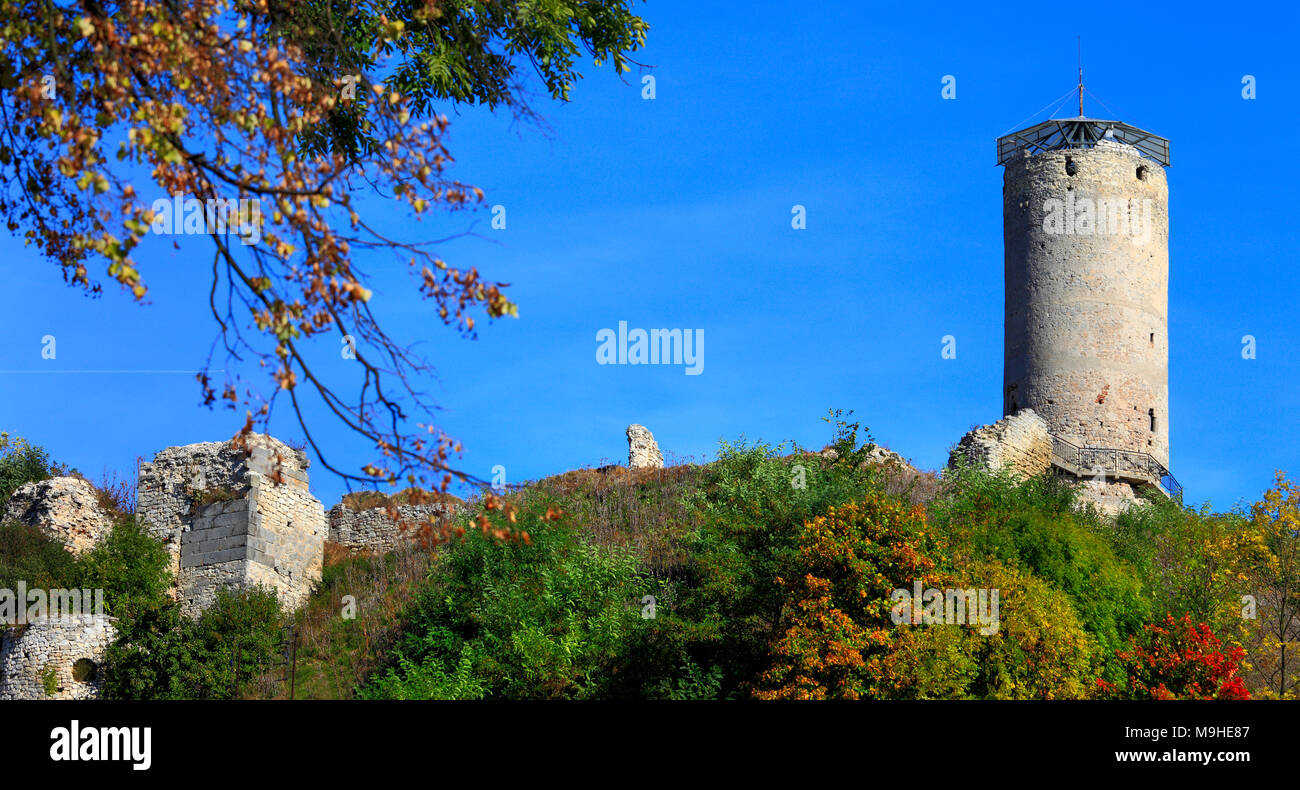Ilza, Masovia / Poland - 2011/10/03: Ruins and tower of medieval Cracow ...