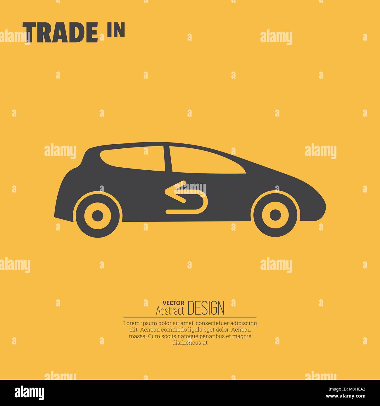 Trade in icon. Concept of an exchange of the car with surcharge Stock ...