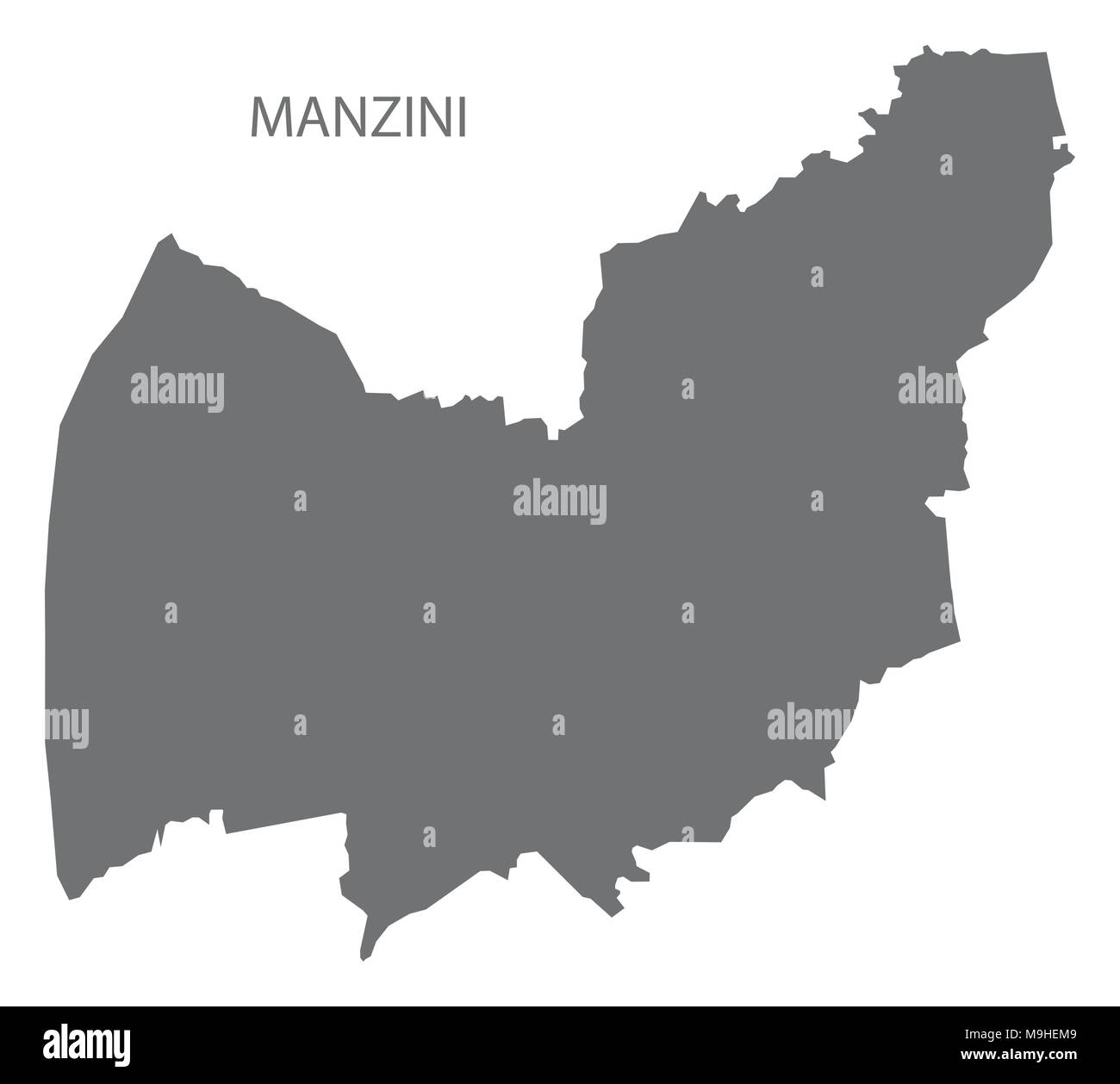 Manzini map of Swaziland grey illustration shape Stock Vector Image ...