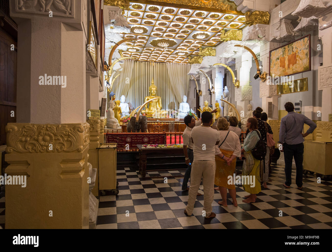 Statues of Buddha inside Temple of the Tooth, Kandy, Sri Lanka, Asia ...