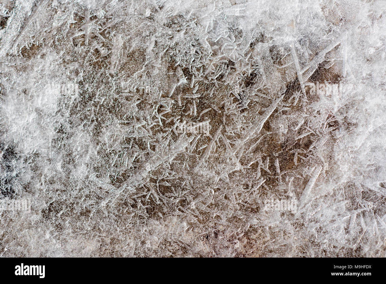 Texture of frozen ice, under which there is sand Stock Photo - Alamy