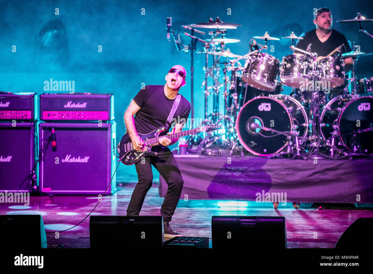 Norway, Oslo - March 24, 2018. The G3 guitar concert tour has reached ...