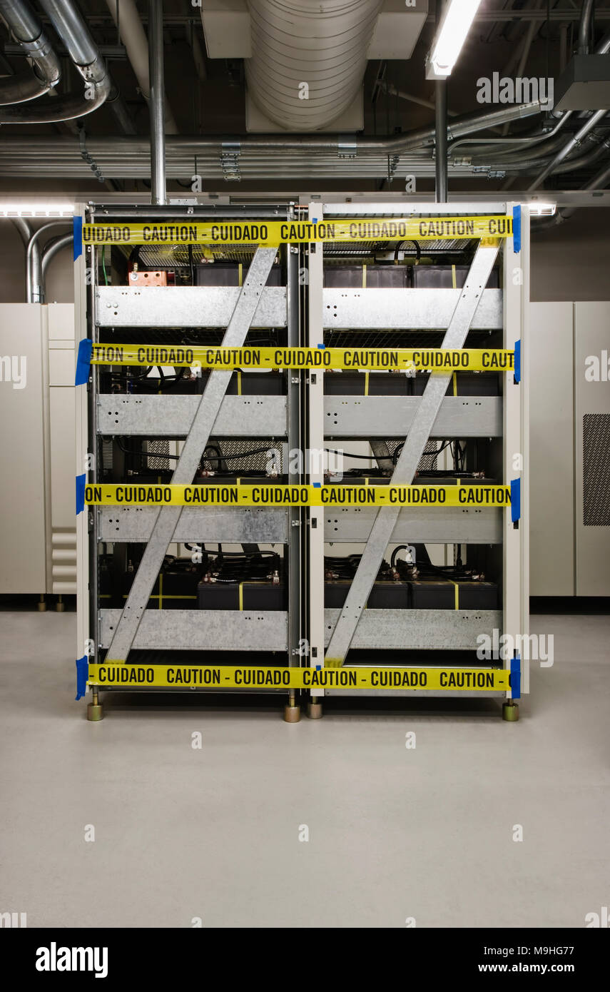 Back up batteries to be used in a computer server farm Stock Photo - Alamy