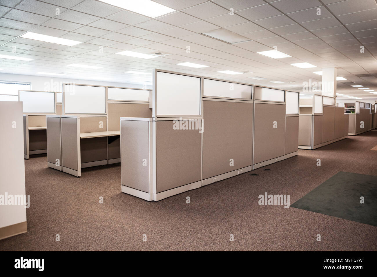 New cubicle spaces in office interior Stock Photo - Alamy