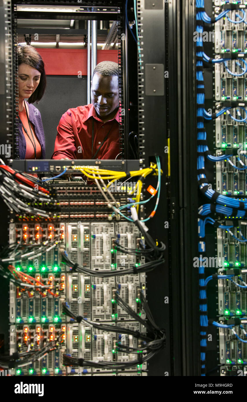 Female technicians in data center hi-res stock photography and images ...
