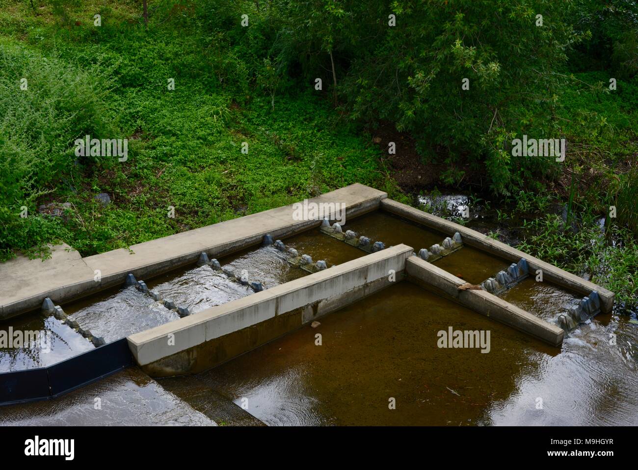 Fish Ladder to allow migrating fish to swim upstream past man made ...