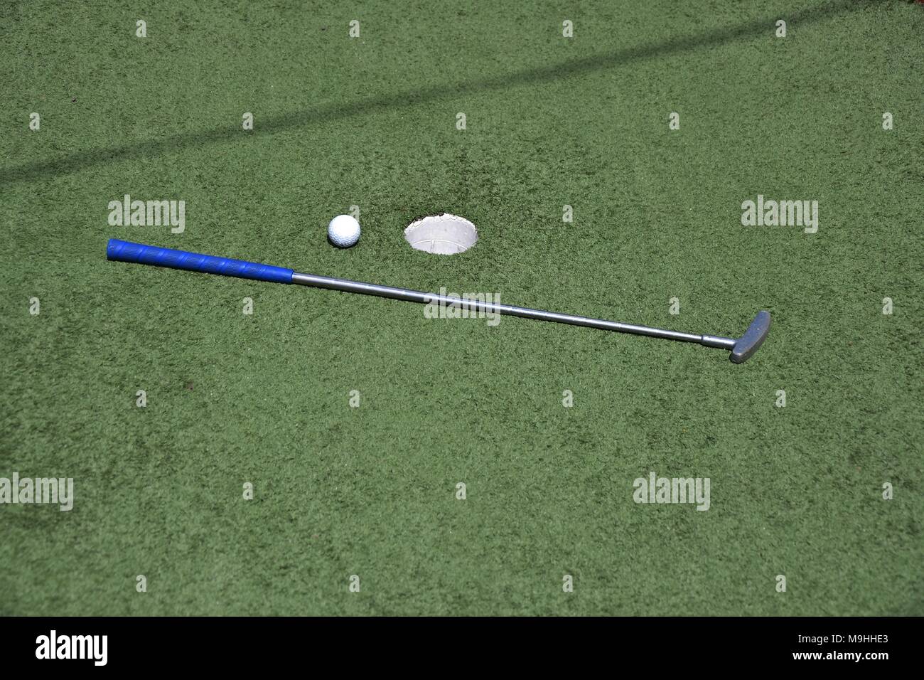 Mini golf game on a summer day Stock Photo - Alamy