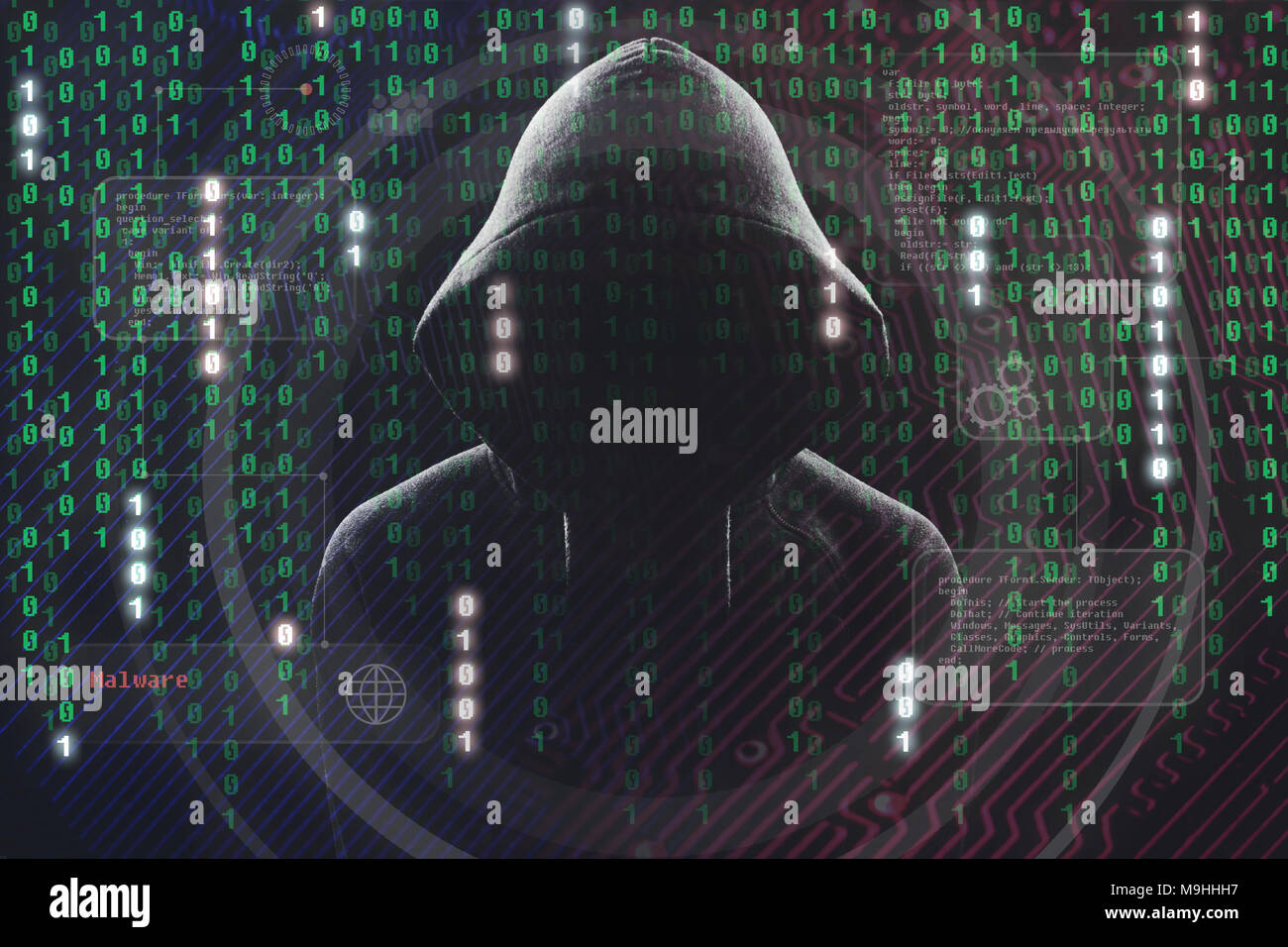 Young hacker in data security concept Stock Photo - Alamy