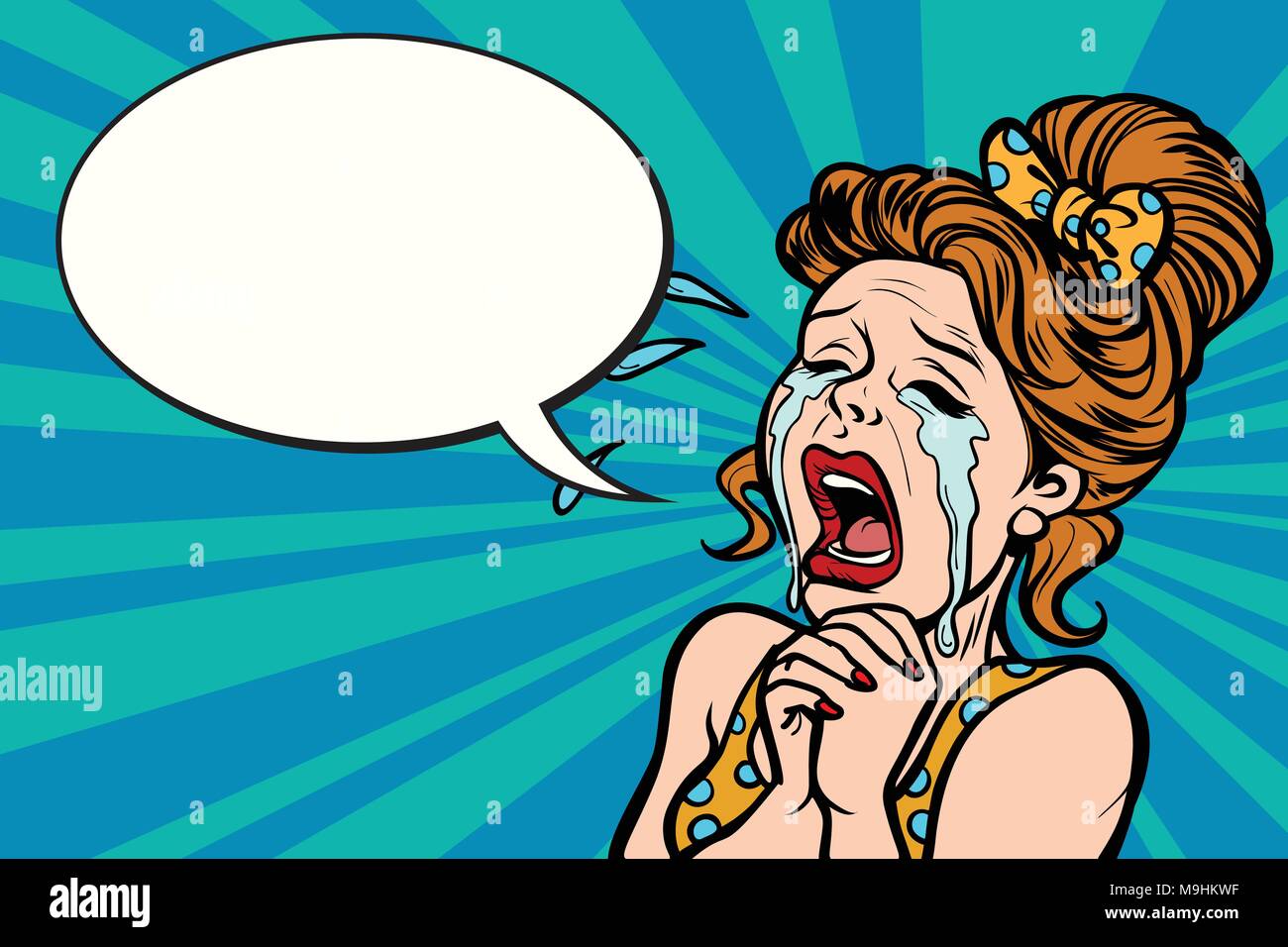 Worried scream woman female face Stock Vector Images - Alamy