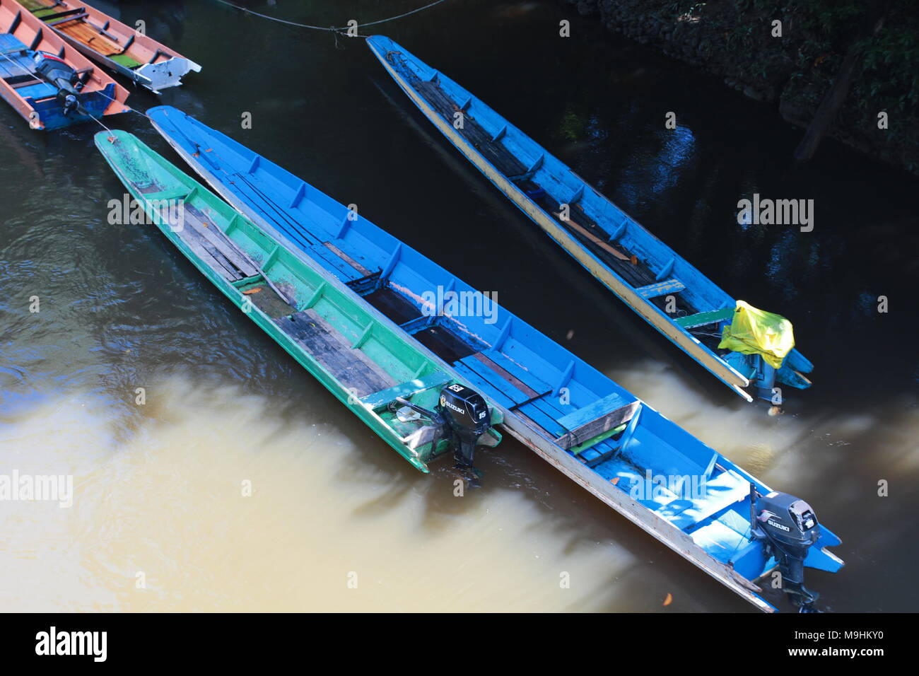 Sarawak river longboat. River boat is an important transport for ...