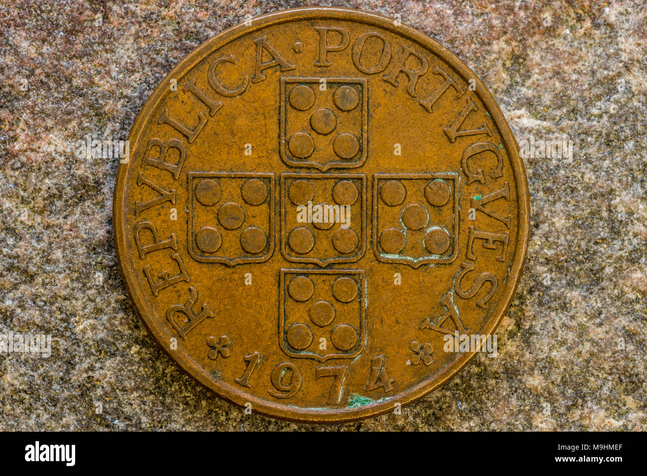 Close up of Vintage Coin showing detailed engravings on fascia and ...