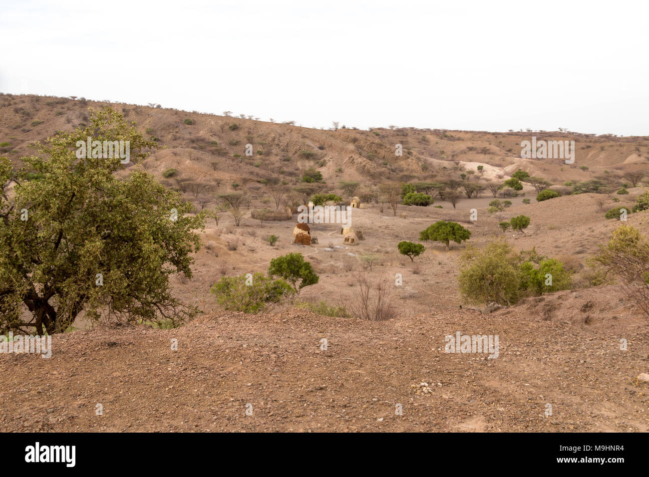 Traditional Manyatta Housing in African Desert Stock Photo - Alamy