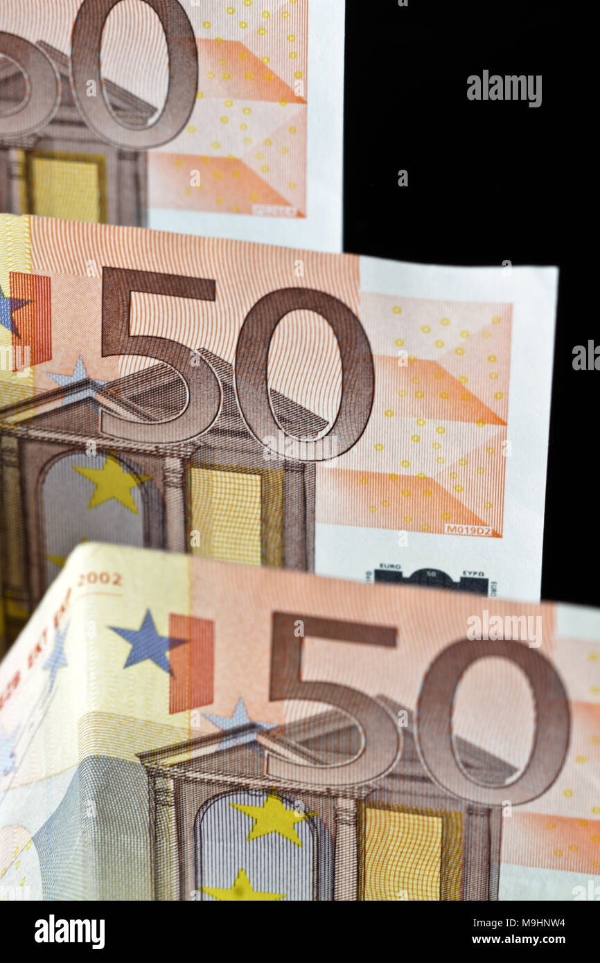 Euro bank notes set behind each other Stock Photo - Alamy