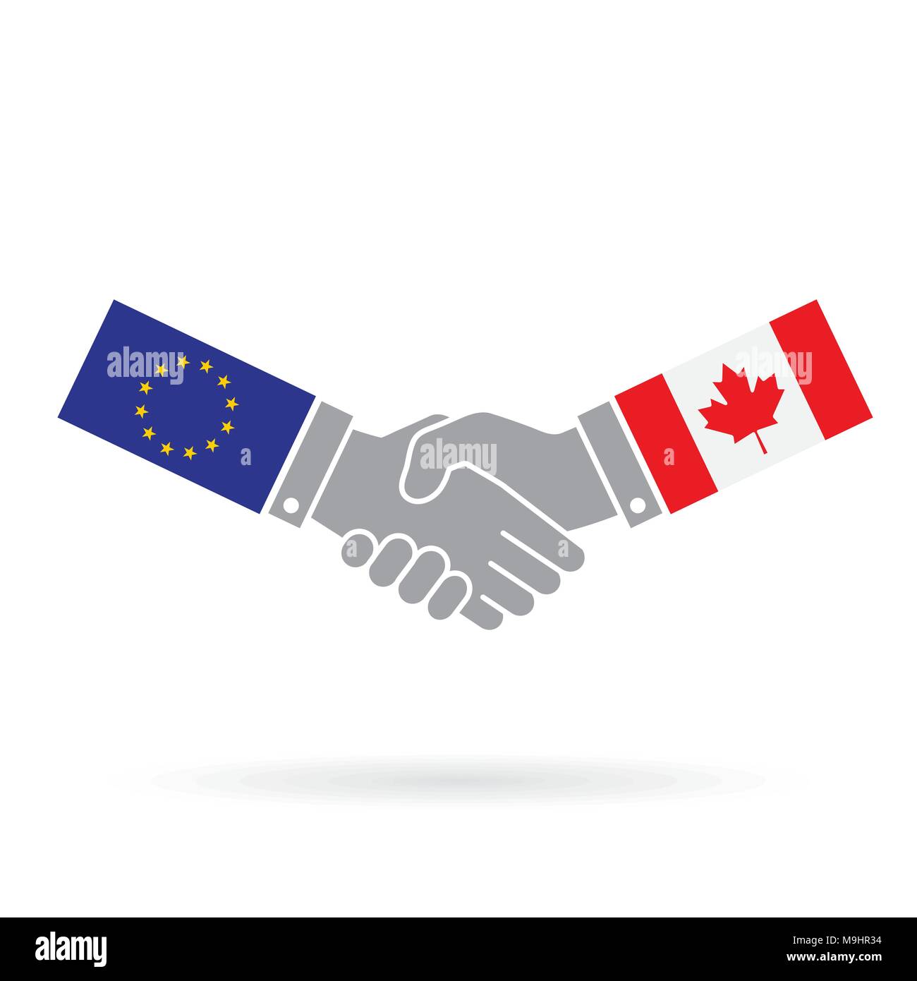 European union and Canada handshake business agreement Stock Vector ...